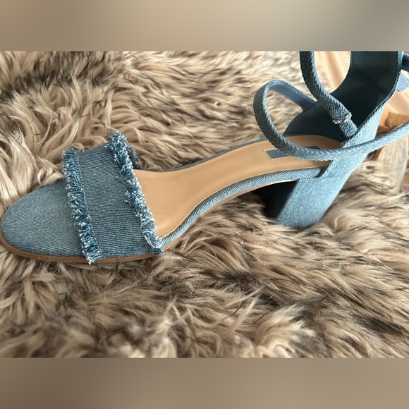 Shoes | Denim Frayed Heel | Poshmark